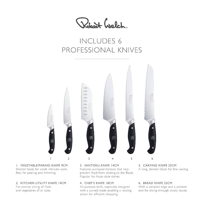 Robert Welch Professional Angle Oak Knife Block – Art of Living Cookshop