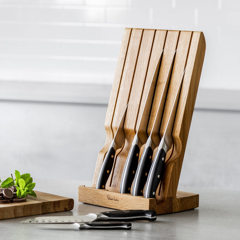 Robert Welch Professional Angle Oak Knife Block – Art of Living Cookshop